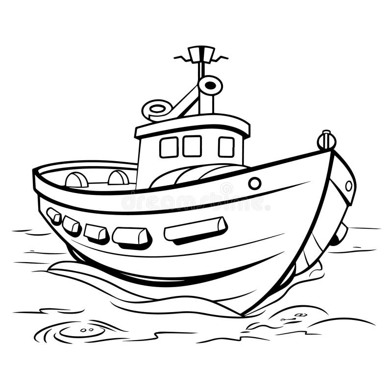 Streamlined Vector Outline of a Boat Icon for Versatile Use Stock ...