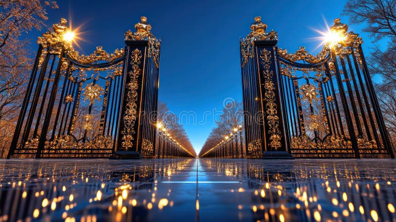 Iconic Pearly Gates: Gateway To Heaven in Classic Interpretation Stock ...
