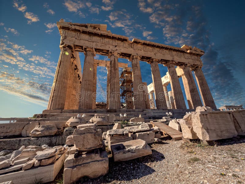 An Iconic Perspective View of Parthenon Ancient Greek Temple Under ...