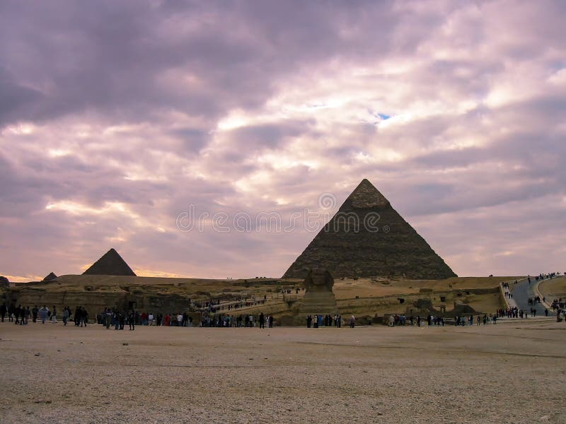 The Iconic Pyramids at Giza Just Outside Cairo Stock Image - Image of ...