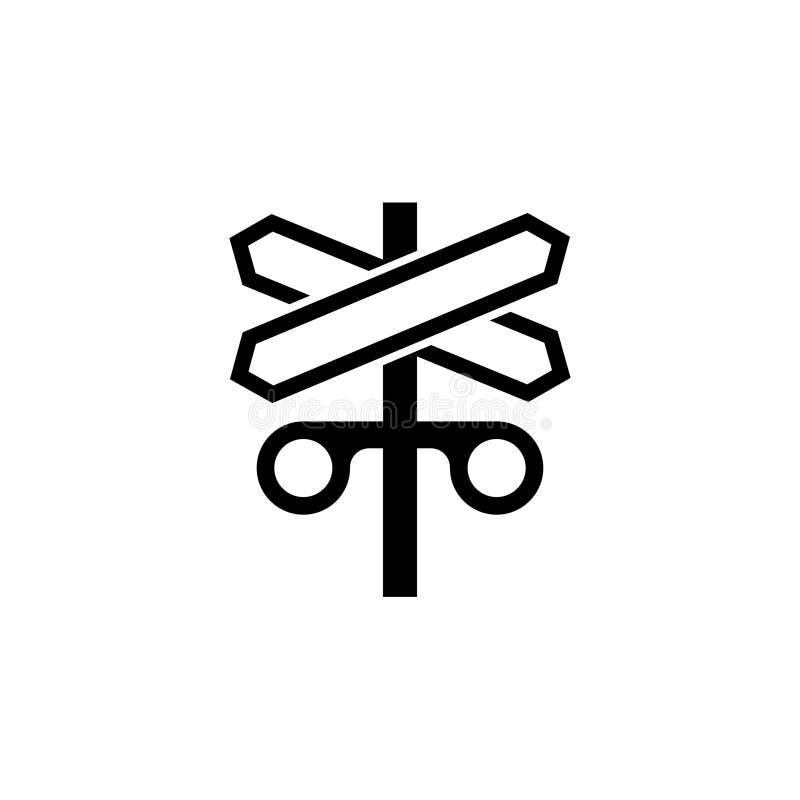 Iconic Railway Crossing Sign in a Simple, Clean Vector Format Stock ...