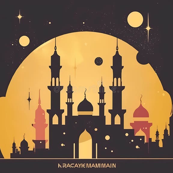 Iconic of Ramadan Looks Like 2d Image Stock Illustration - Illustration ...