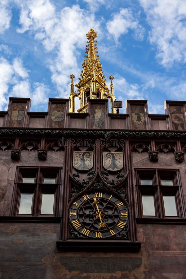 Iconic Red City Hall of Basel, Switzerland Stock Photo - Image of ...
