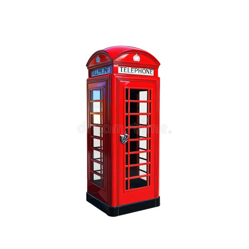 Iconic Red Telephone Booth on a Transparent Background Stock ...
