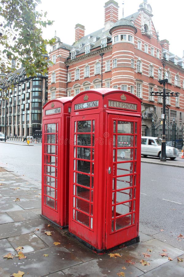 Iconic Red Telephone Boxes of London Stock Image - Image of call ...