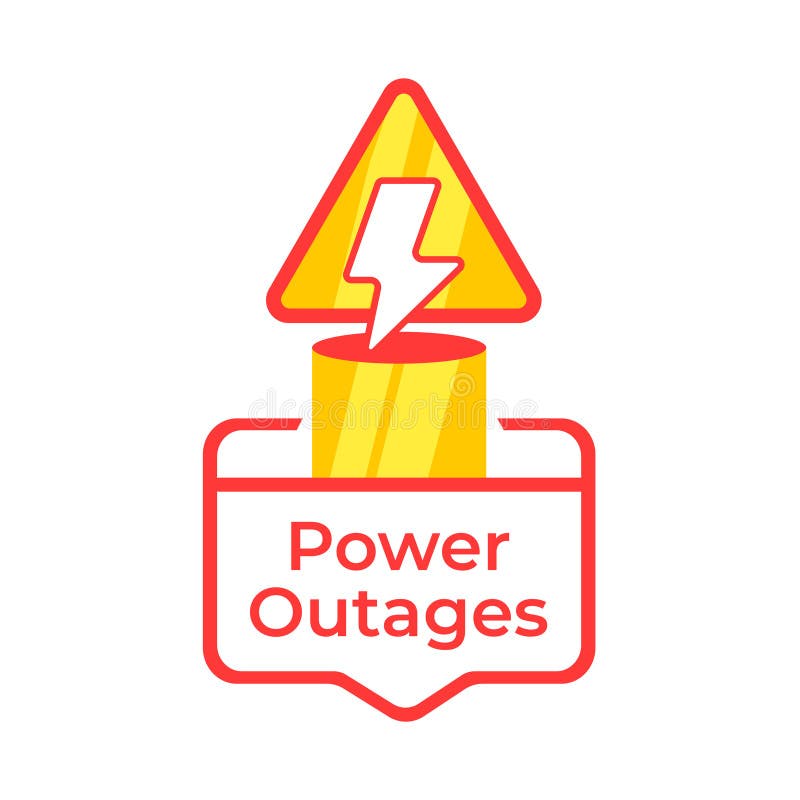 Iconic Representation of a Power Outage Warning with a Lightning Bolt ...