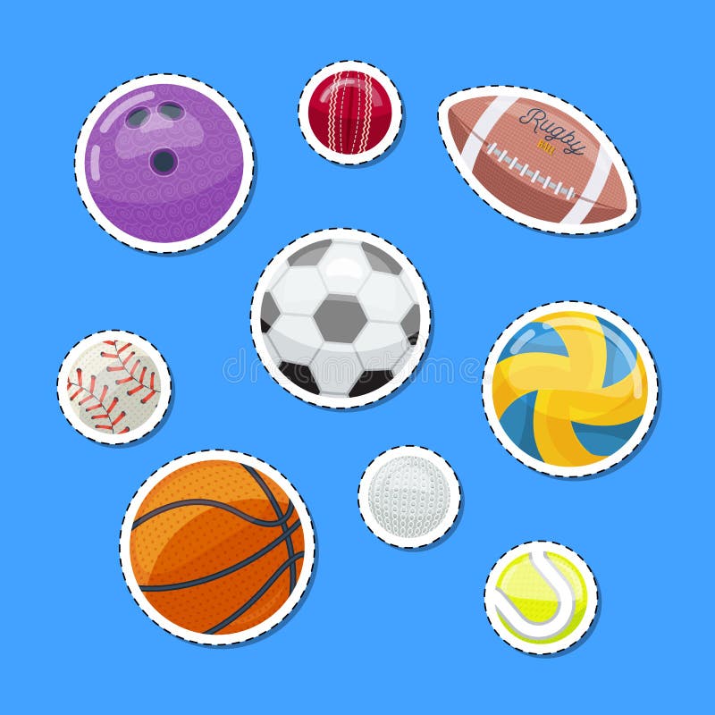 Set of various game balls stock illustration. Illustration of activity ...