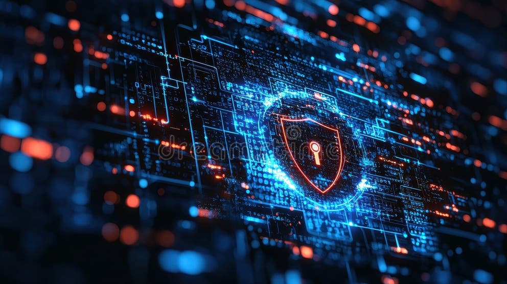 Iconic Shield Symbol Displayed on a Digital Background Representing ...