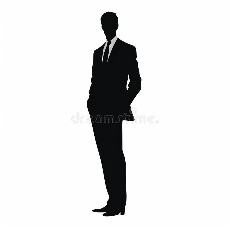 Iconic Silhouette: Solid and Structured Man in Suit Stock Illustration ...