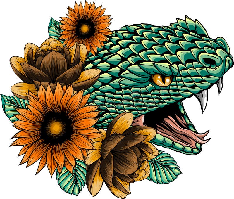 Snake Head Outline in Black and White Stock Vector - Illustration of ...