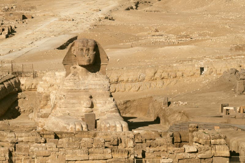 The Great Ancient Sphinx. Iconic Sphinx Carving Adjacent To the Great ...