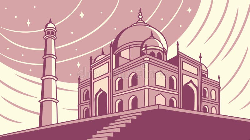 Iconic Taj Mahal in Flat Vector Style, Vector Design Generative AI ...