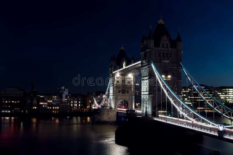 Tower Bridge stock image. Image of dark, british, scene - 126845123