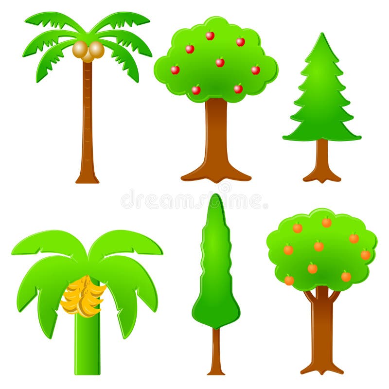 Trees stock vector. Illustration of pine, stump, cartoon - 2777622