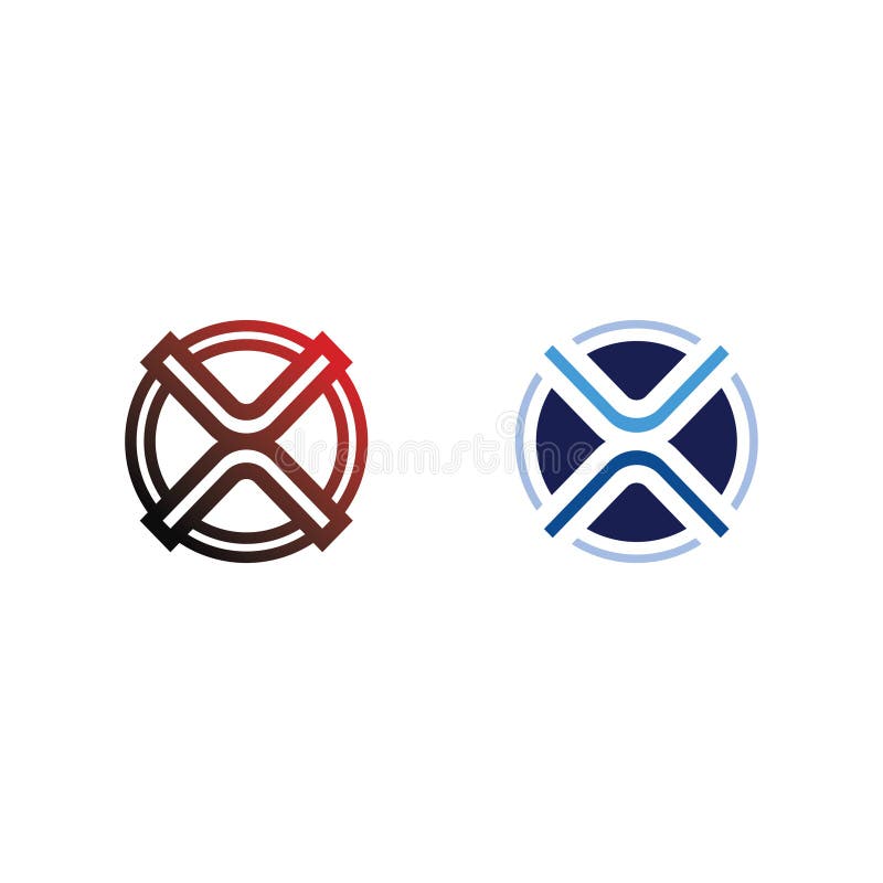 Iconic X Typography Vector Logo with Circular and Angular Line ...