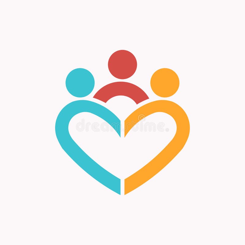 Iconic United Heart Emblem - Three Figures Embraced in a Heart ...