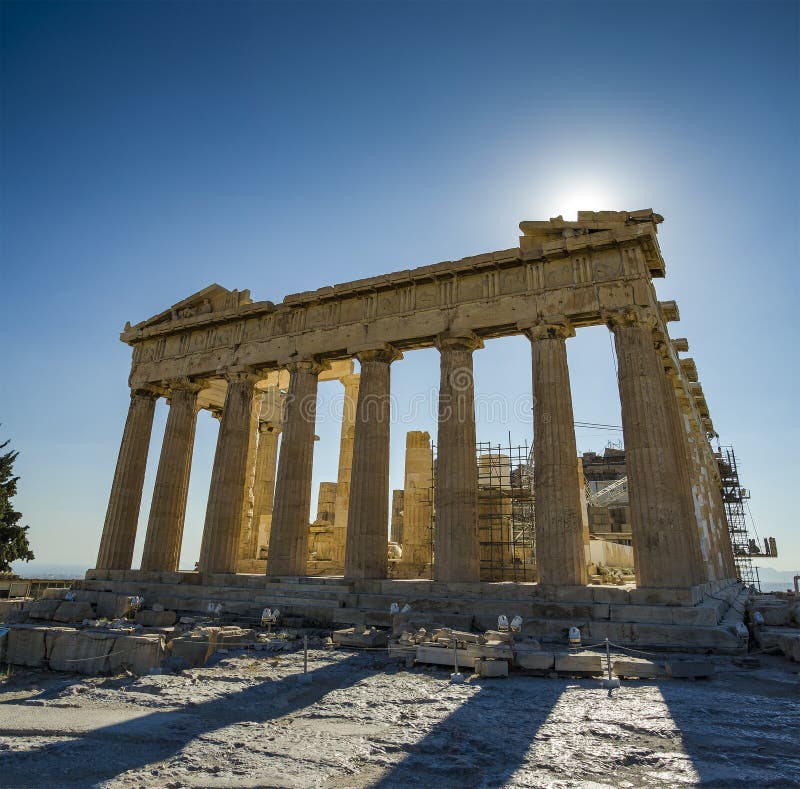 Iconic View of the Acropolis of Athens, Greece Stock Image - Image of ...