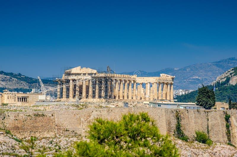 Iconic View of the Acropolis of Athens, Greece Stock Photo - Image of ...