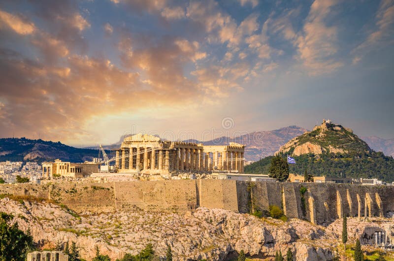 Iconic View of the Acropolis of Athens, Greece Stock Photo - Image of ...