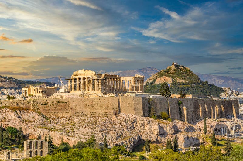 Iconic View of the Acropolis of Athens, Greece Stock Photo - Image of ...