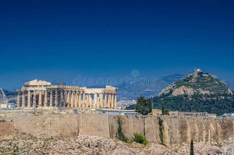 Iconic View of the Acropolis of Athens, Greece Stock Image - Image of ...