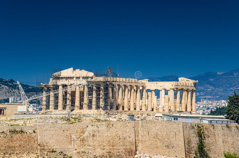 Iconic View of the Acropolis of Athens, Greece Stock Photo - Image of ...