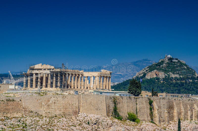 Iconic View of the Acropolis of Athens, Greece Stock Image - Image of ...