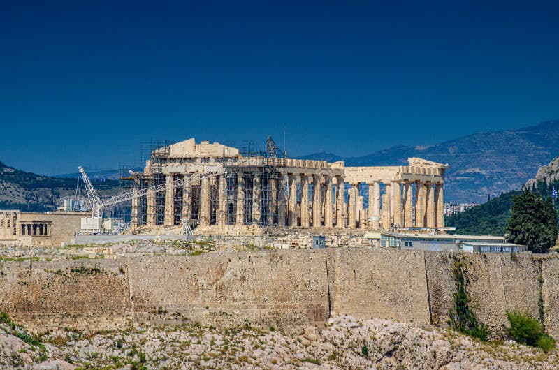 Iconic View of the Acropolis of Athens, Greece Stock Image - Image of ...