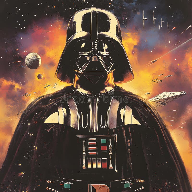 Iconic villain in space stock illustration. Illustration of starship ...