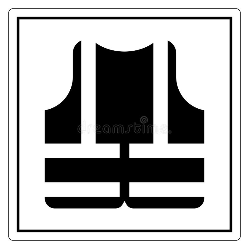 Iconic Visual Representation of Safety Vest in a Simple Black and White ...