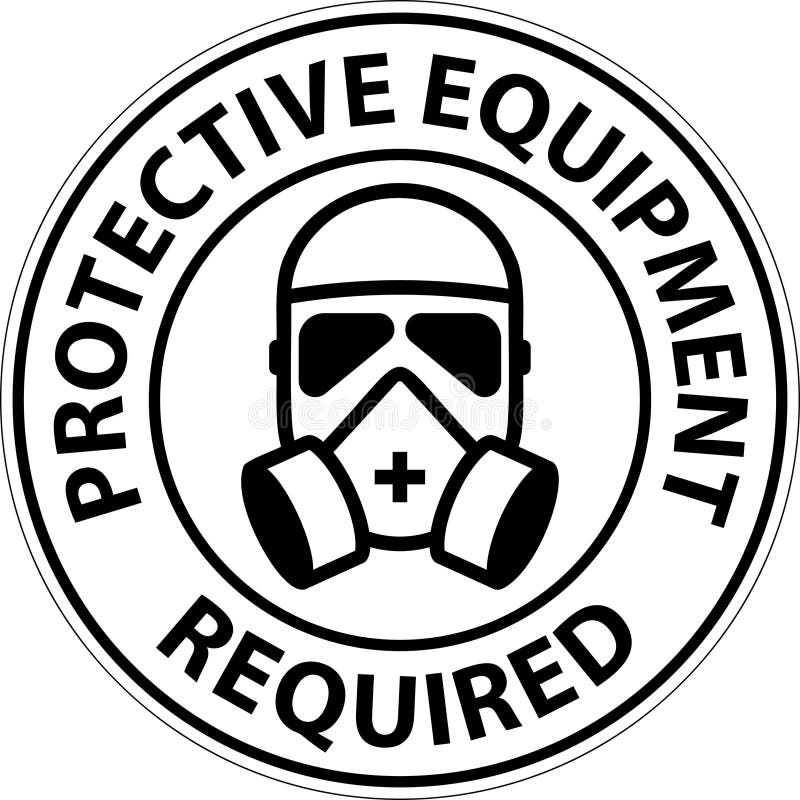 Iconic Warning Sign for Protective Equipment Usage Featuring Gas Mask ...