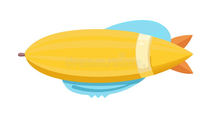 Iconic Yellow Blimp Floating Calmly in the Sky, Vector Design ...