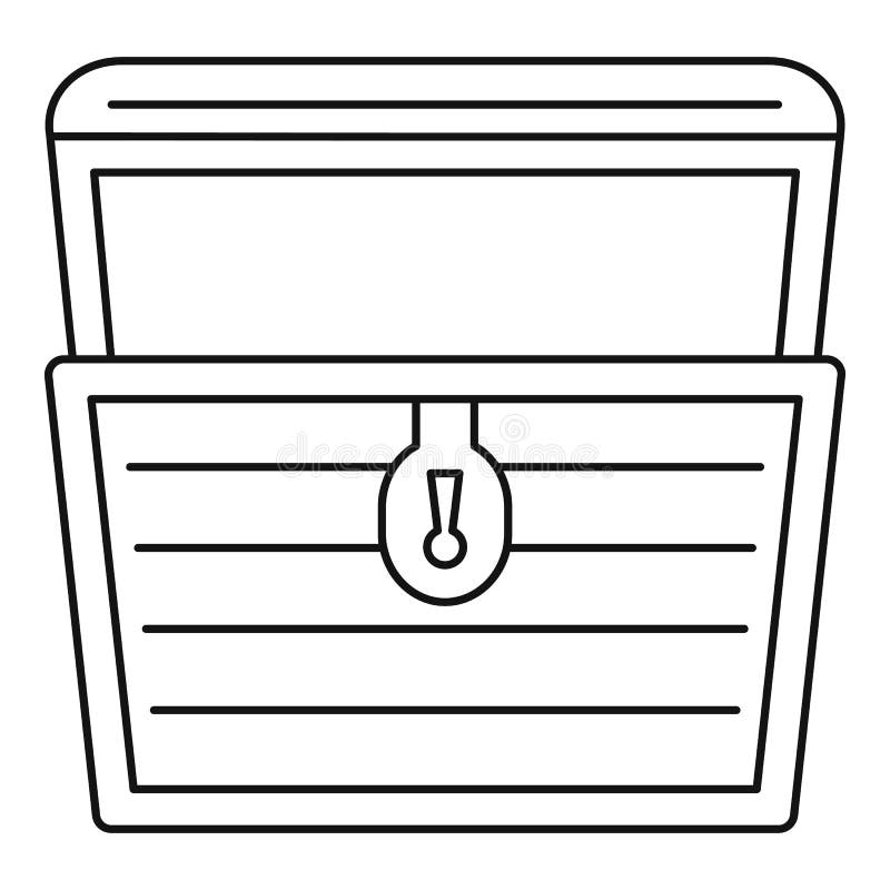 Icono Abierto Del Cofre Del Tesoro, Estilo Del Esquema Ilustración del ... Icono Abierto Del Cofre Del Tesoro, Estilo Del Esquema Ilustración del ...
