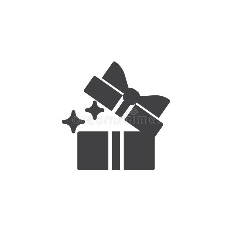 Concepto Abierto De La Caja De Regalo, Icono Simple Del Vector ...