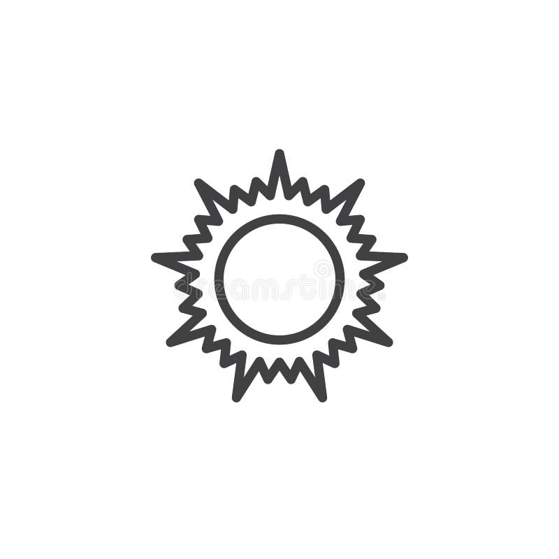 Icono Abrasador Del Esquema Del Sol Ilustración del Vector - Ilustración de caliente, verano ...