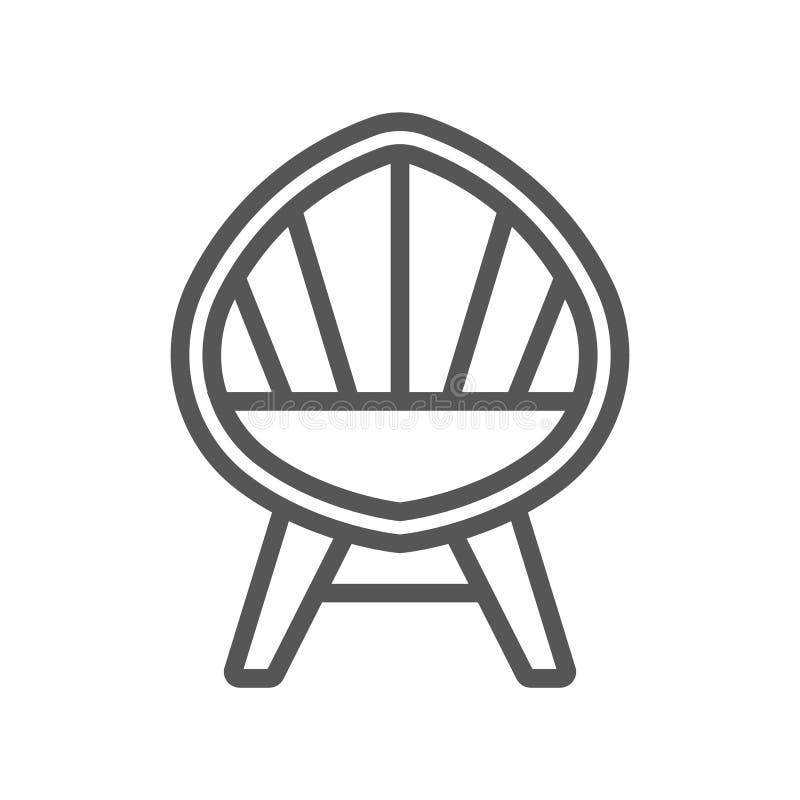 Icono Aislado Butaca De Madera En Estilo Linear Ilustración del Vector ...
