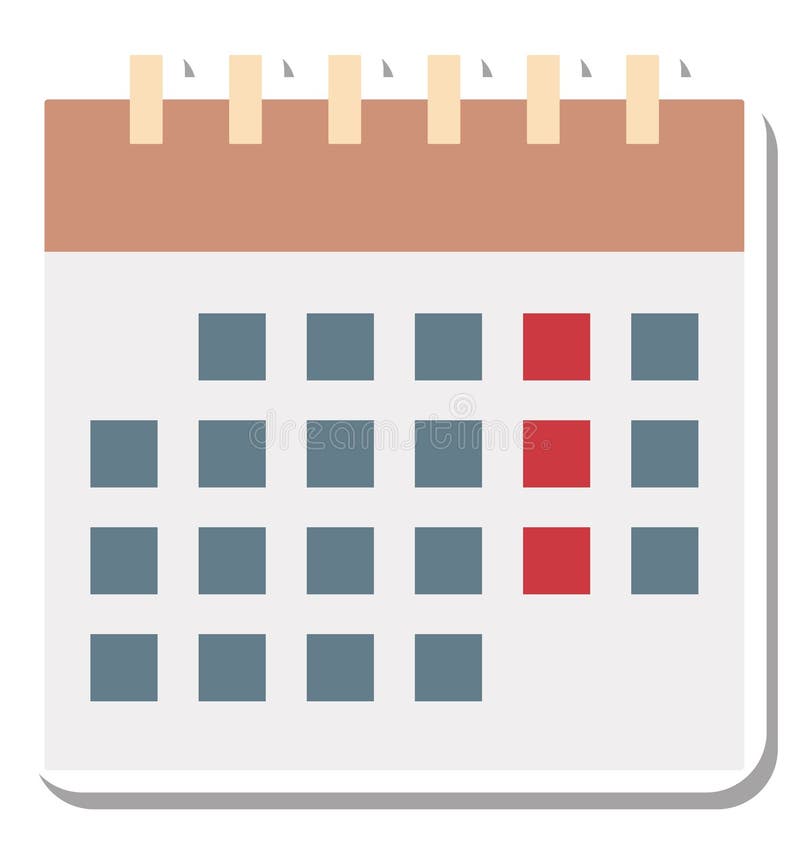 Icono Aislado Calendario Del Vector Editable Ilustración del Vector ...