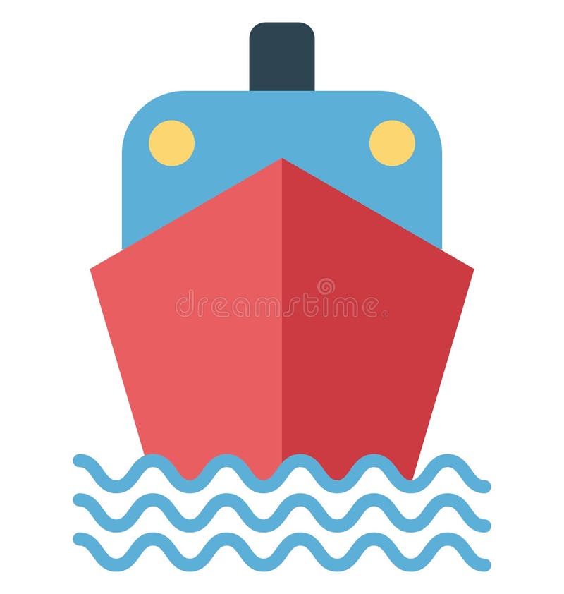 Icono Aislado Color Del Vector Del Buque Editable Stock de ilustración ...