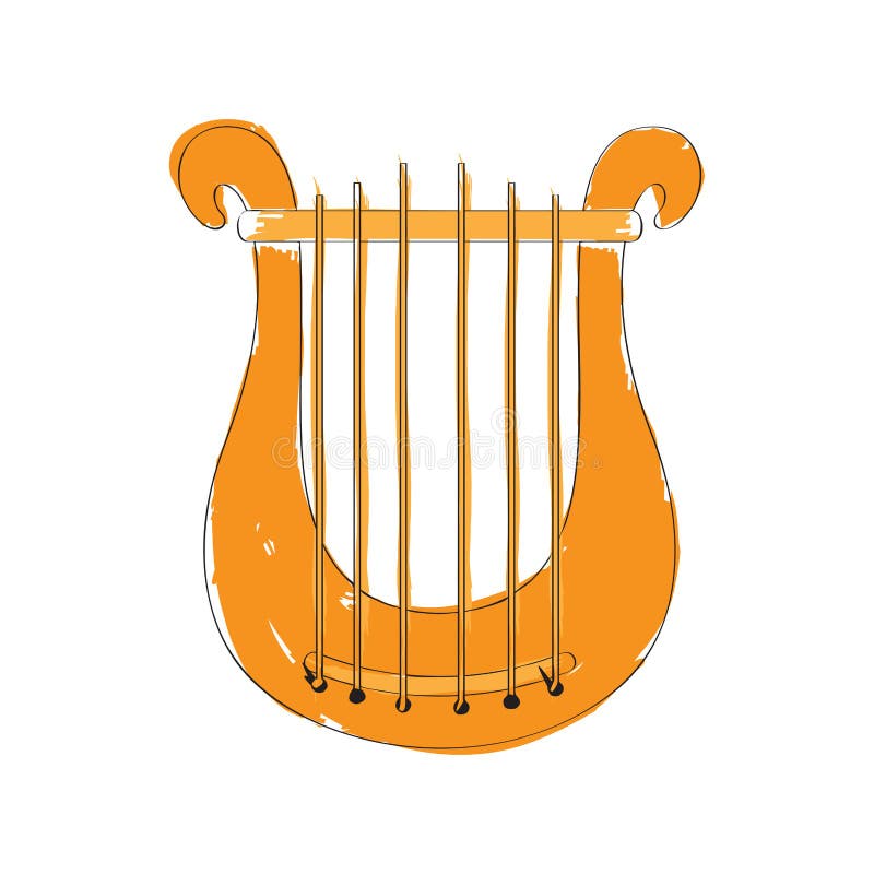 Lira Aislada Instrumento Musical Ilustración del Vector - Ilustración ...