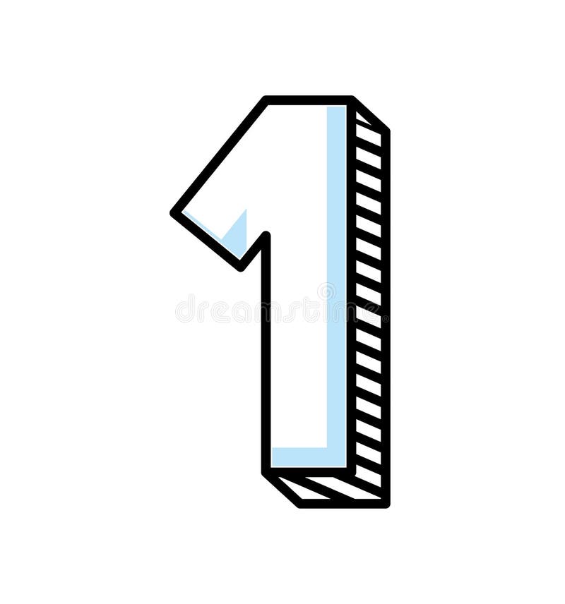 Figura Icono Del Número Uno Stock de ilustración - Ilustración de ...