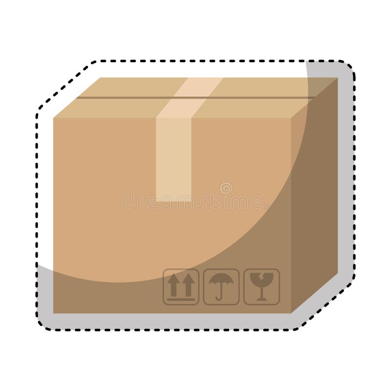Icono Aislado Envase Del Cartón De La Caja Stock de ilustración ...
