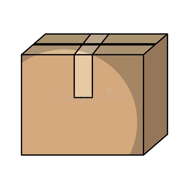 Icono Aislado Envase Del Cartón De La Caja Stock de ilustración ...