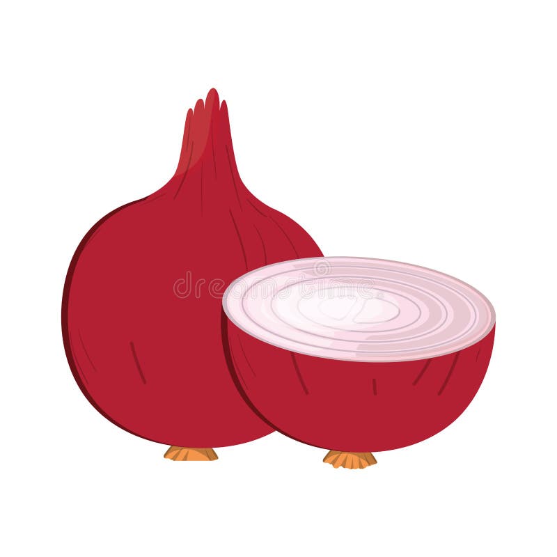 Icono Aislado Lindo De La Cebolla Roja Ilustración del Vector ...