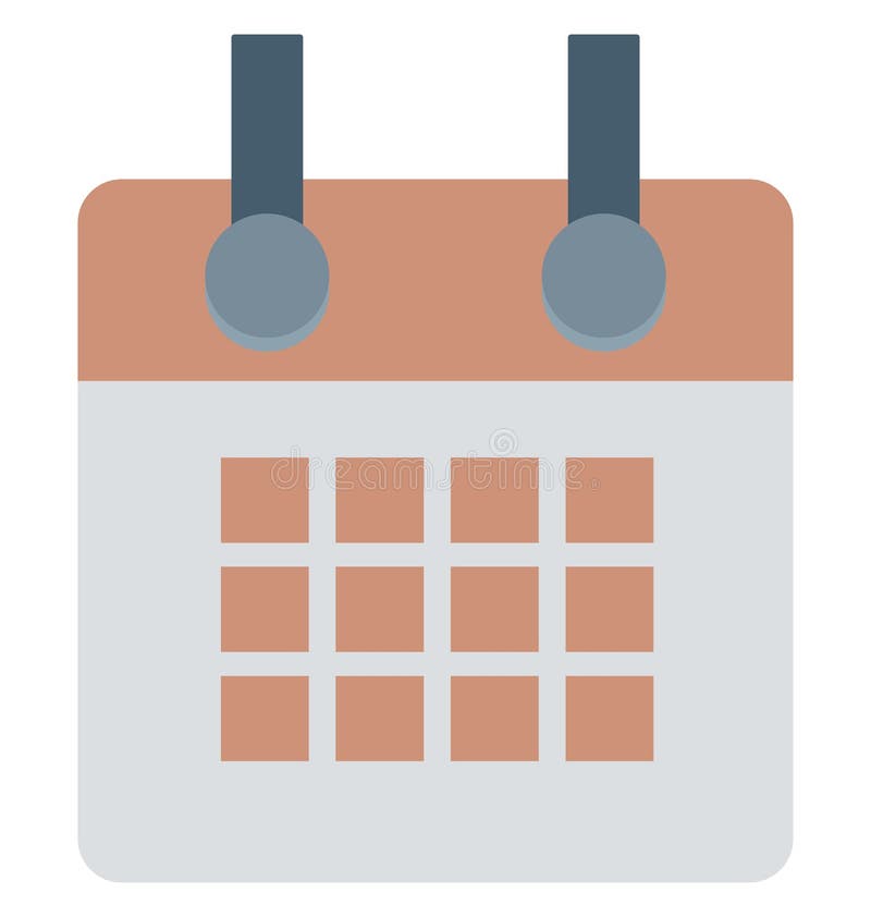 Icono Aislado Vector Del Color Del Calendario Editable Ilustración del ...