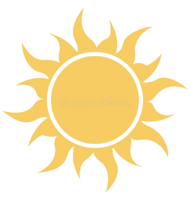 Icono Aislado Vector Del Color De La Sol Editable Stock de ilustración ...