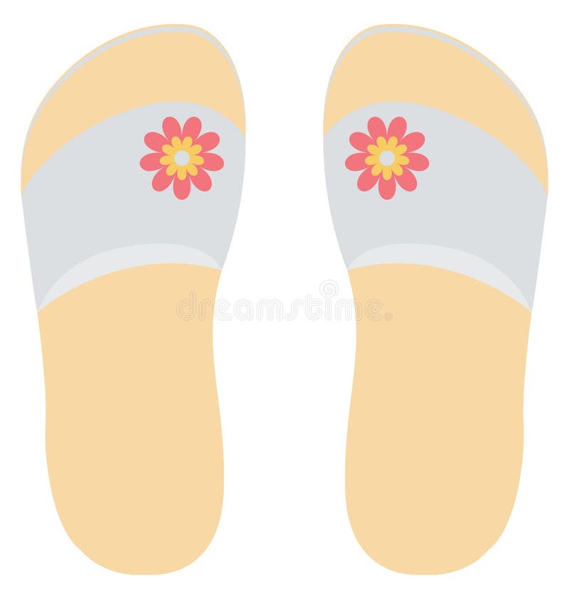 Icono Aislado Vector Del Color De Las Chancletas Editable Ilustración ...