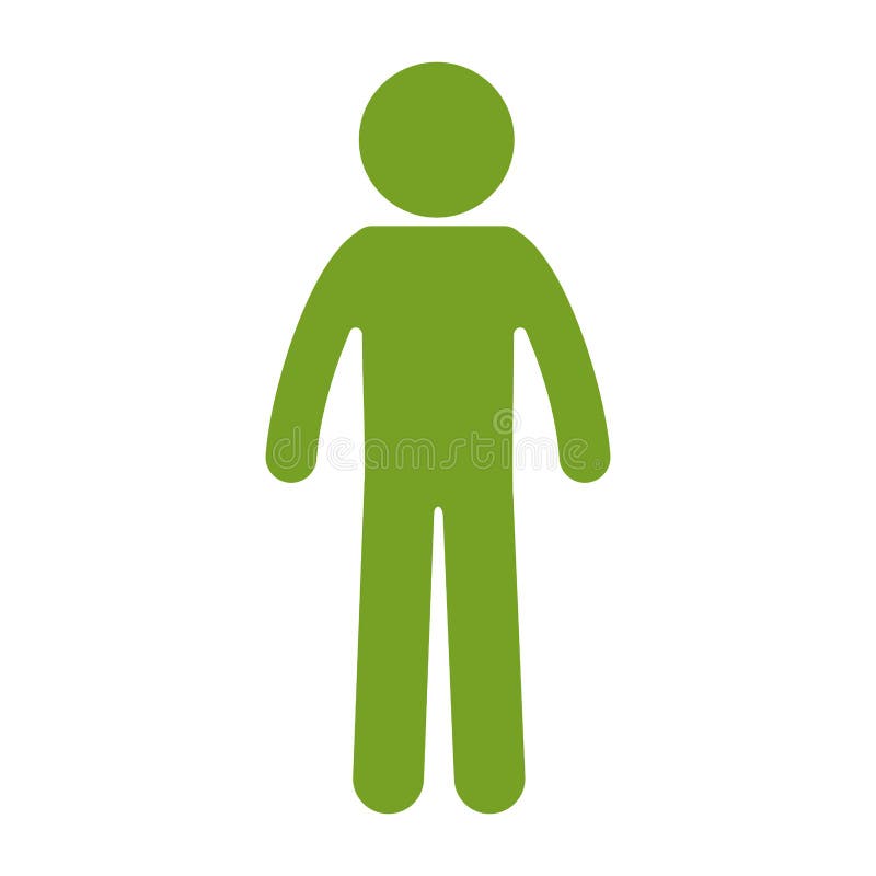 Icono Aislado Verde Humano De La Silueta Ilustración del Vector ...