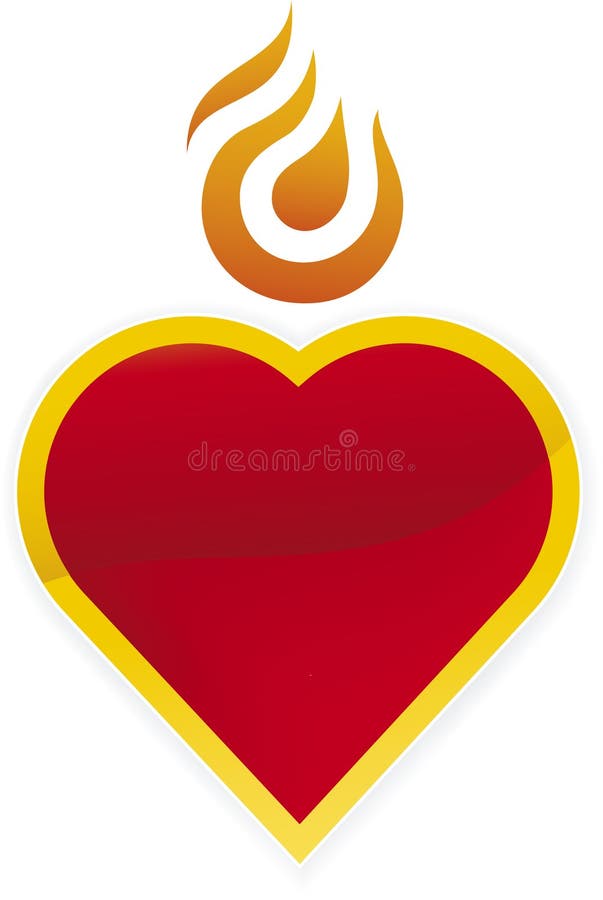 Icono ardiente del corazón ilustración del vector. Ilustración de ...