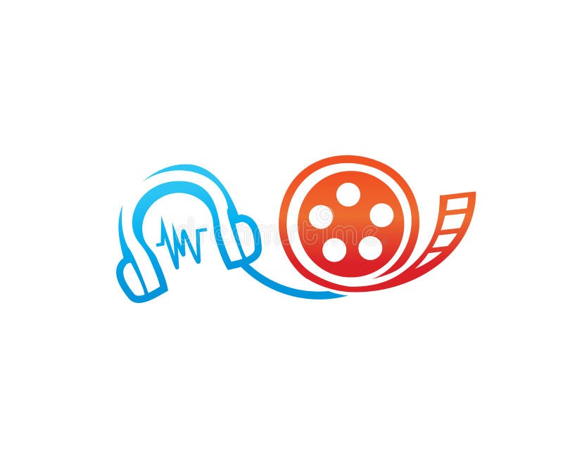 Los Iconos Video Audios De Los Media Fijaron No.1 - Naranja Stock de ...