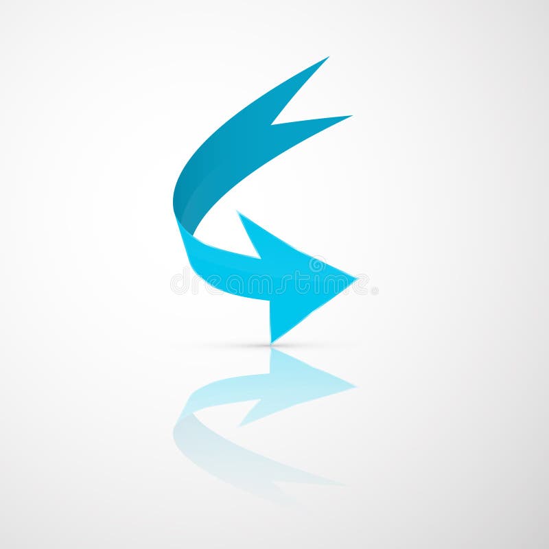 Icono Azul De La Flecha Del Extracto 3d Ilustración del Vector ...